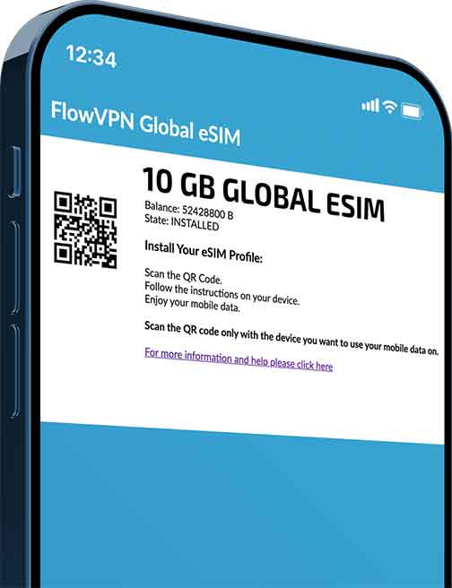 Free ESIM – 4G Data in 60 Countries | Flow VPN - Global VPN / eSIM / AI Chat Bot - Free Trial
